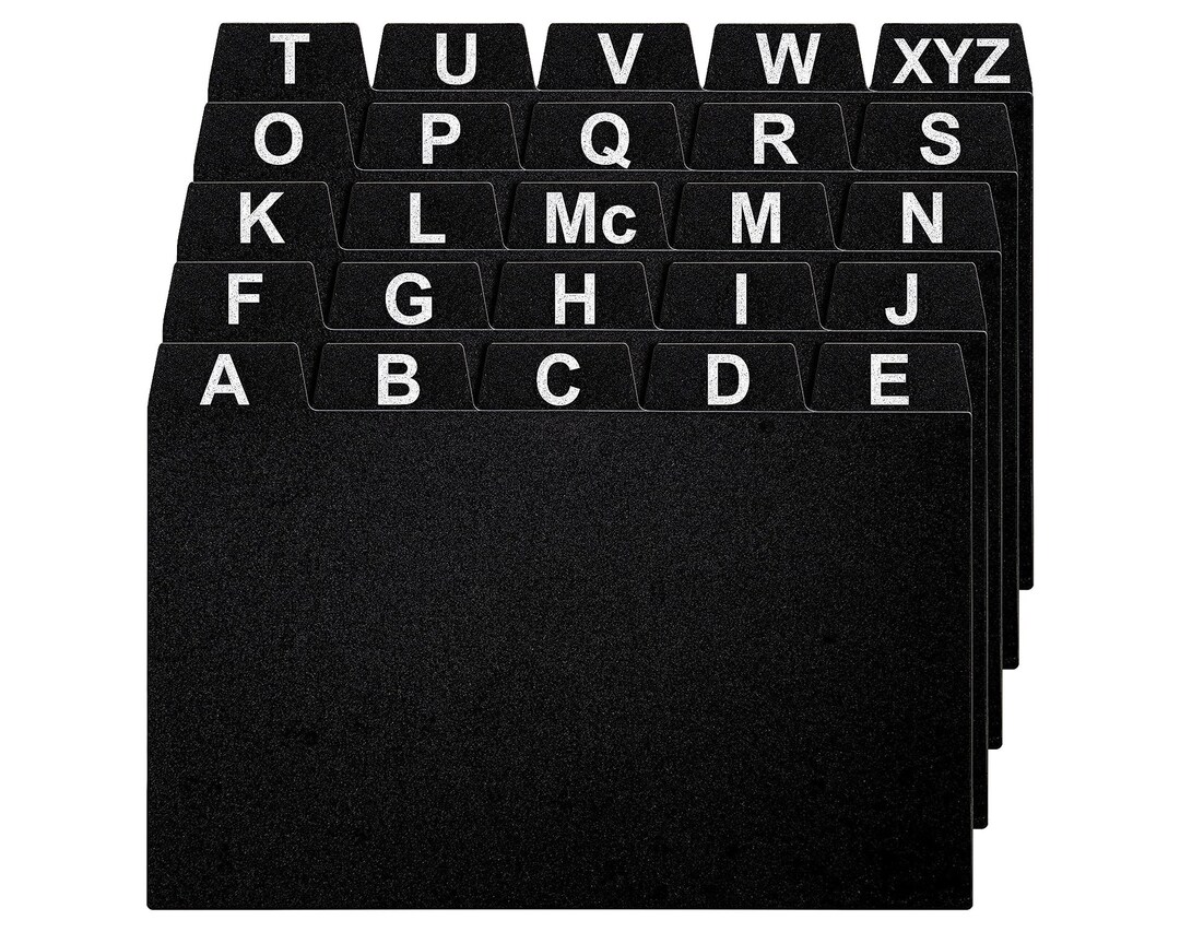 OFFILICIOUS Black Index Card Dividers Set – Large Index Cards for Index ...