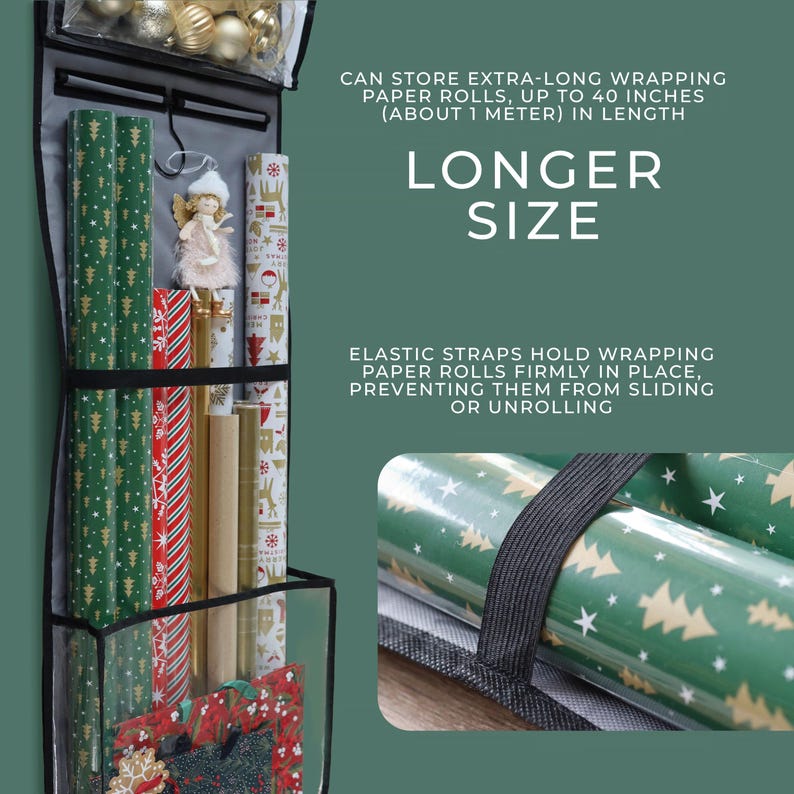 Wrapping Paper Organizer – Double-sided Vertical Gift Wrap Holder With ...