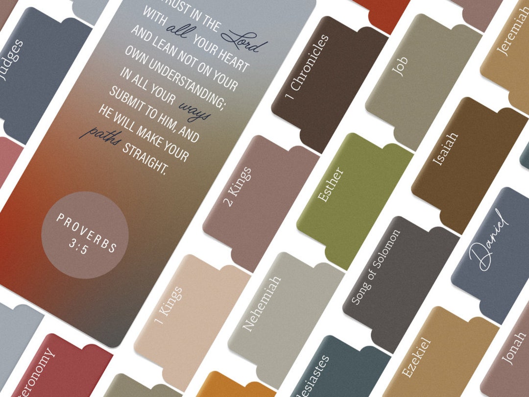 OFFILICIOUS Rustic Bible Book Tabs – 100 Soft-touch, Laminated Brown ...