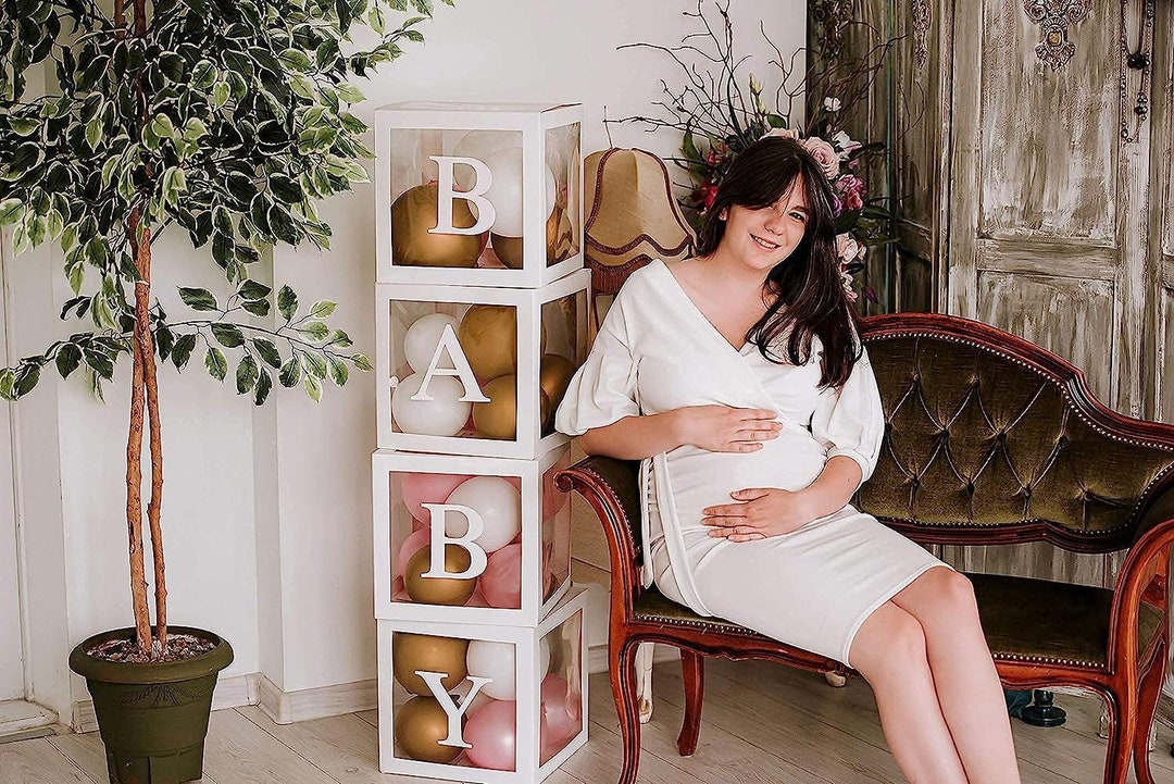 Transparent Balloon Boxes With Letters for Baby Showers, First ...