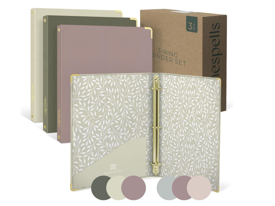 3-ring Binder With 1-inch Rings – 3 Pcs of Cute Binders With Pockets ...