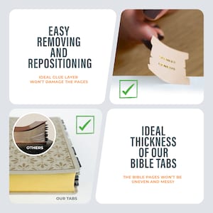 OFFILICIOUS Bible Book Tabs – 100 Soft-touch, Laminated Dark Green ...