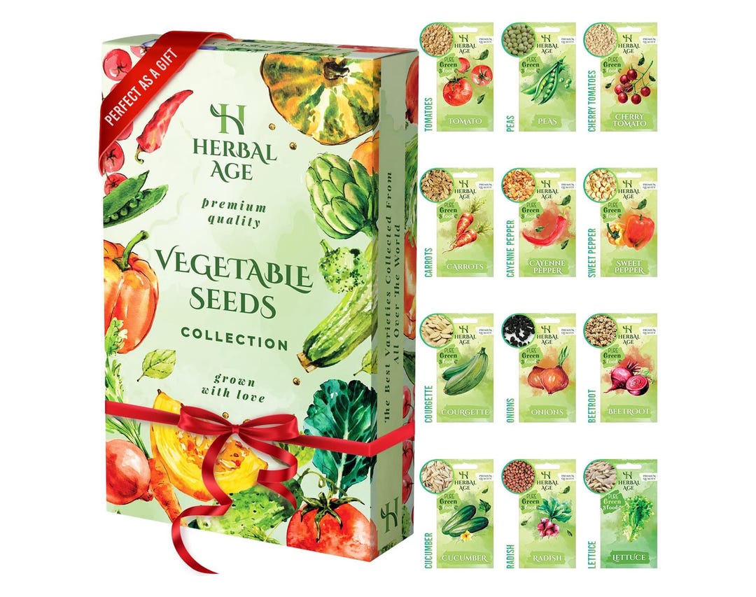 Grow Your Own Kits - 12 Vegetable Plants Seed Box - Ideal Gift for ...