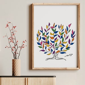 Matisse Tree Line Art, Colorful Matisse Tree Poster, Henri Matisse ...
