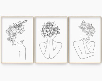Nordic Line Art Set - Etsy