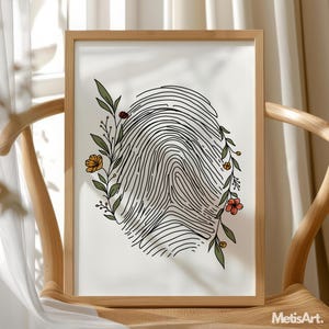 Flower Fingerprint Poster, DNA Fingerprint Art, CSI Office Wall Art ...
