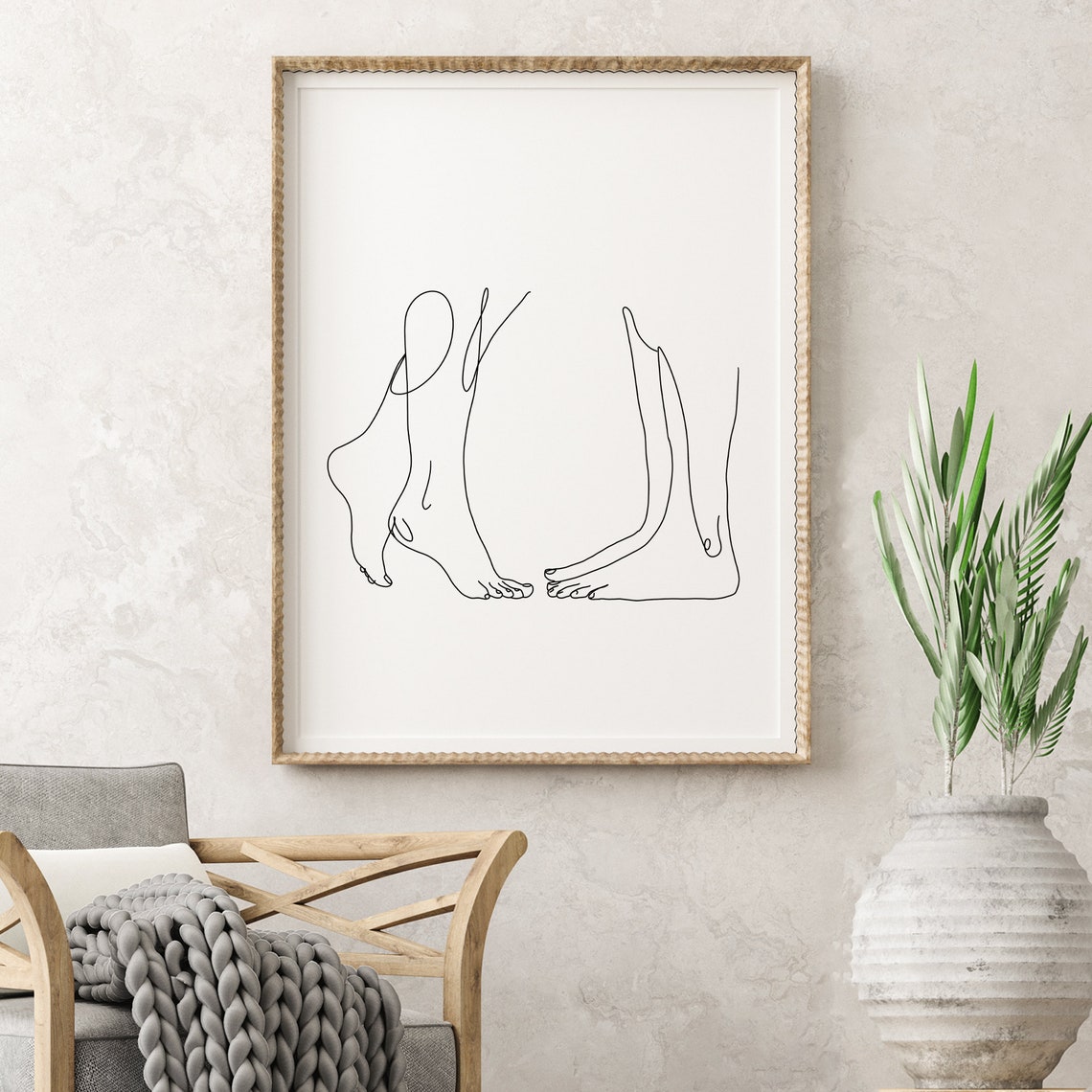 Couple Feet Line Art Romantic Couple Poster Bedroom Art | Etsy