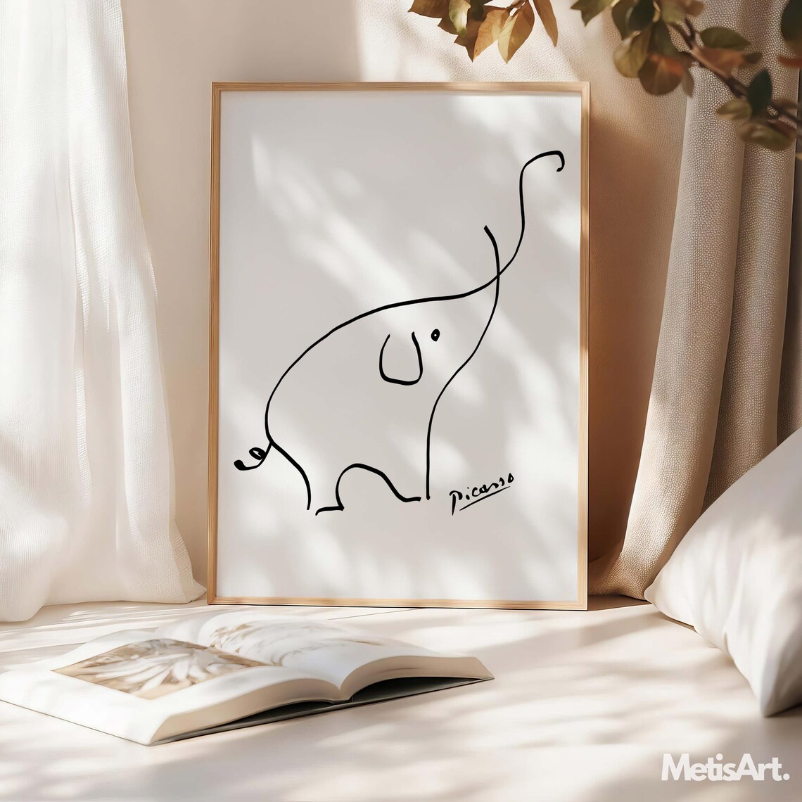 Picasso Elephant Line Art Print: Modern Nursery Gallery Wall (digital ...