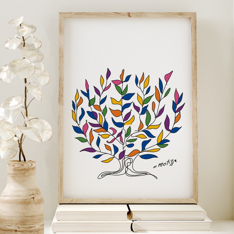 Matisse Tree Line Art Colorful Matisse Tree Poster Henri | Etsy