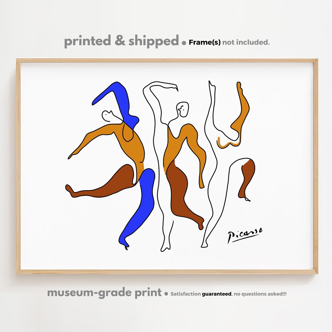 Colorful Picasso Dancer Line Art Print: Modern Museum Wall Decor - Etsy