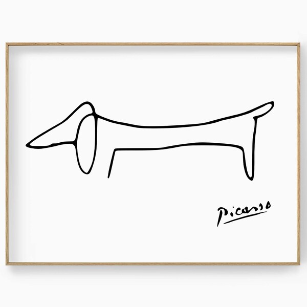 Picasso Dog Drawing - Etsy