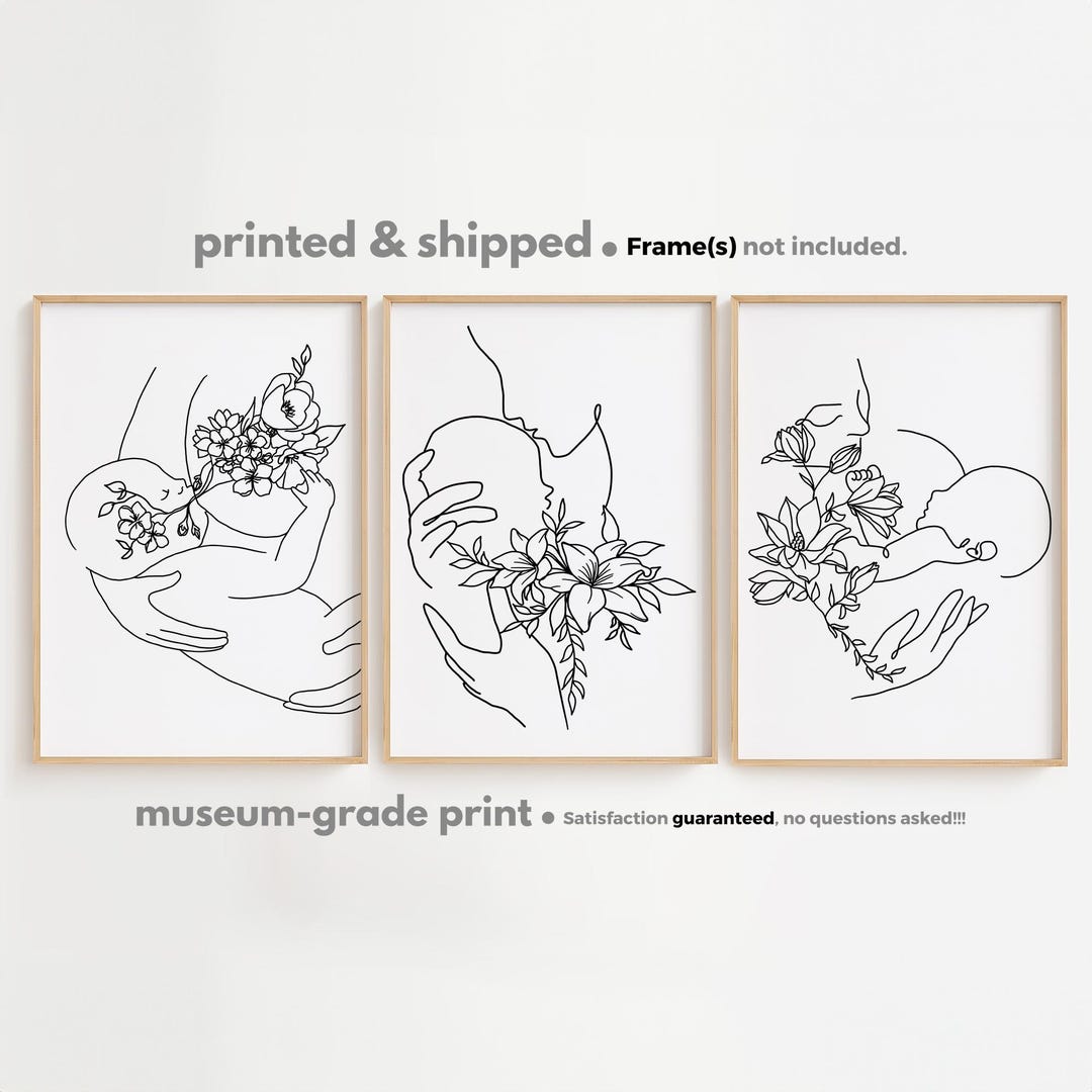 Floral Breastfeeding Art Print: Midwife Office Nursery Decor - Etsy