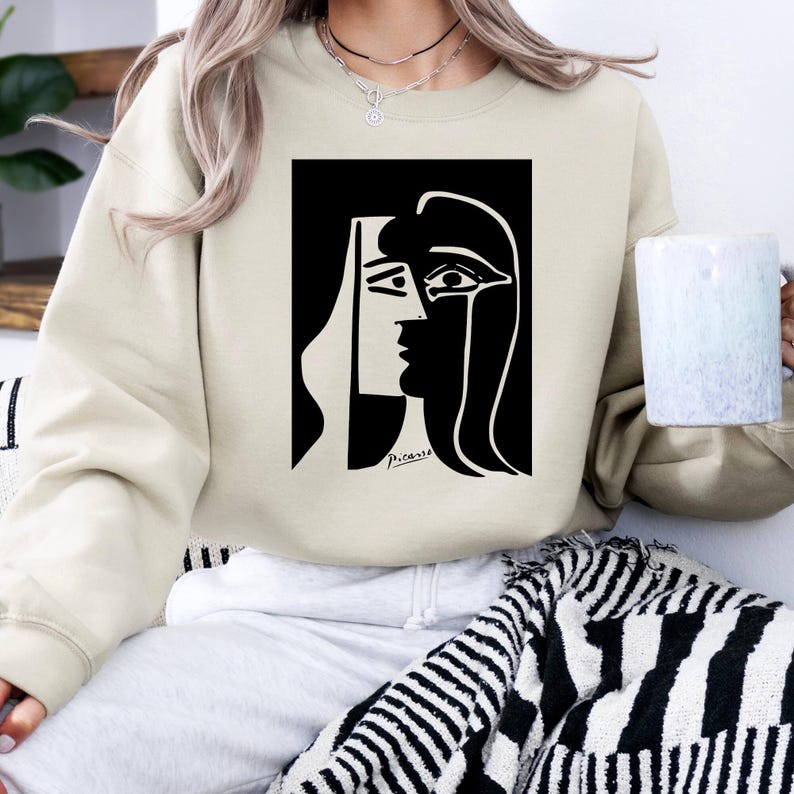 Picasso Style Cubist Face Sweatshirt: Abstract Art Wearable Masterpiece ...