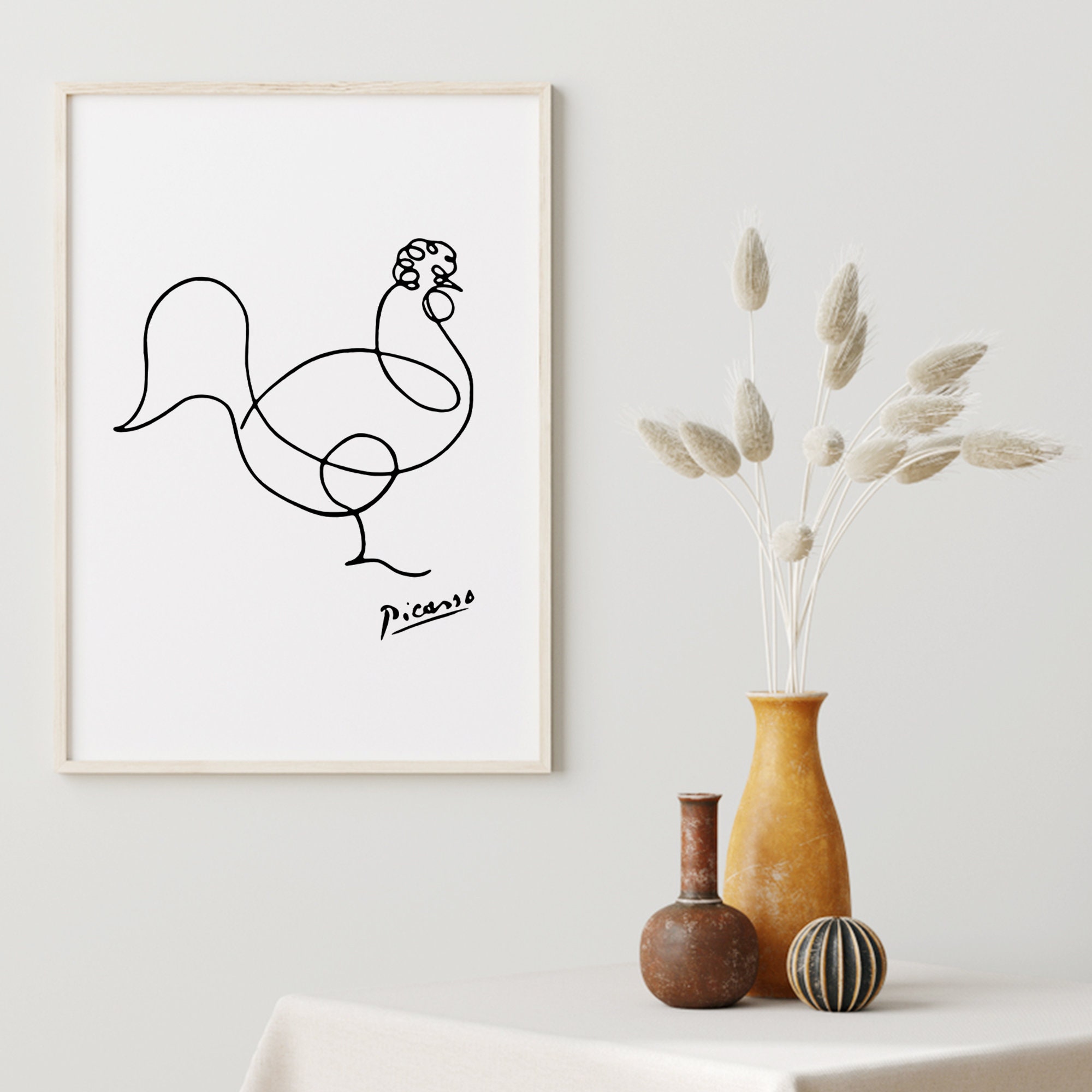 Picasso Rooster Art Picasso Inspired Single Line Art Picasso | Etsy