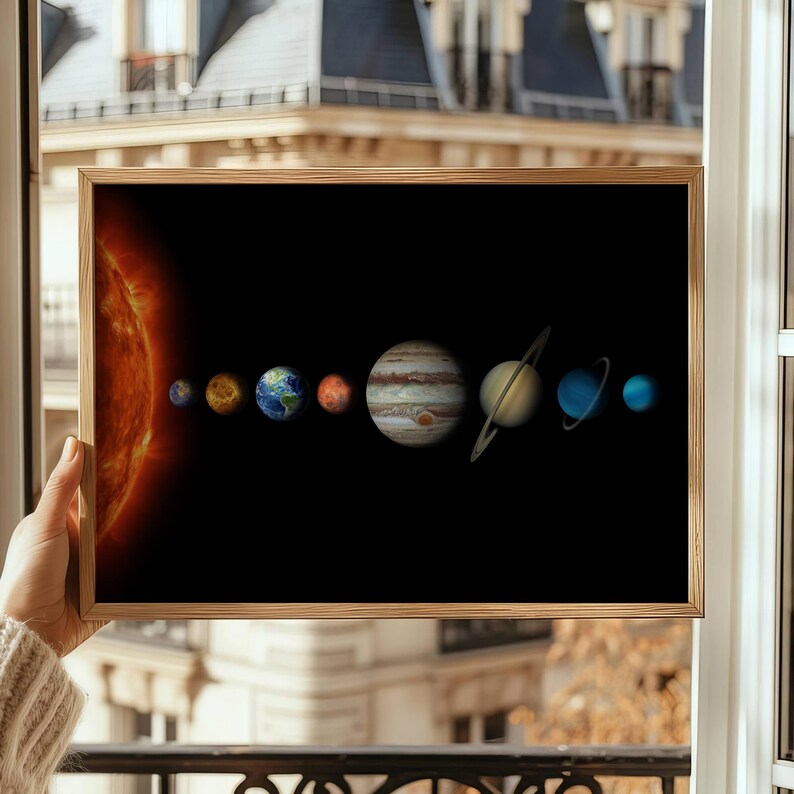 Solar System Planets Art Print - Educational Space Poster for Kids Room ...