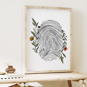 Flower Fingerprint Poster DNA Fingerprint Art CSI Office - Etsy