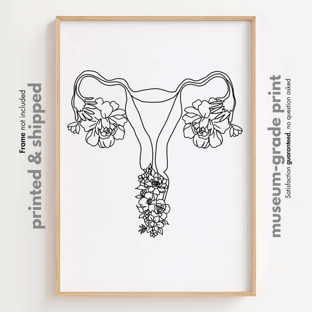 Floral Uterus Art Print, Woman Anatomy Poster, Obgyn Residency Gift ...