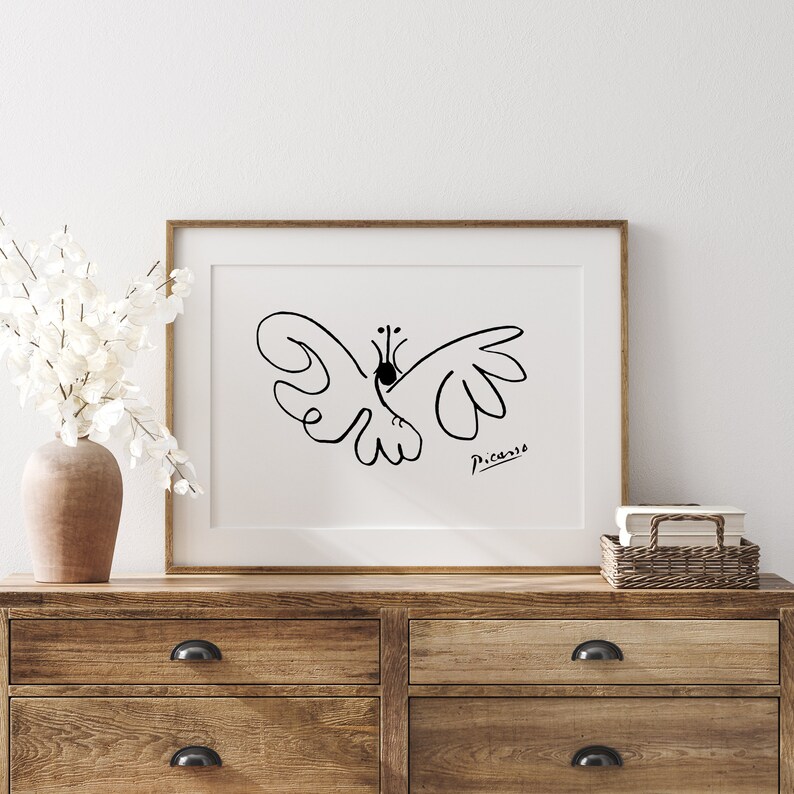Pablo Picasso Butterfly Wall Art Picasso Butterfly Print | Etsy