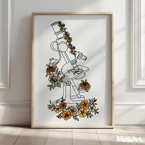 Floral Microscope Art Print: Pathology Decor (digital Download) - Etsy