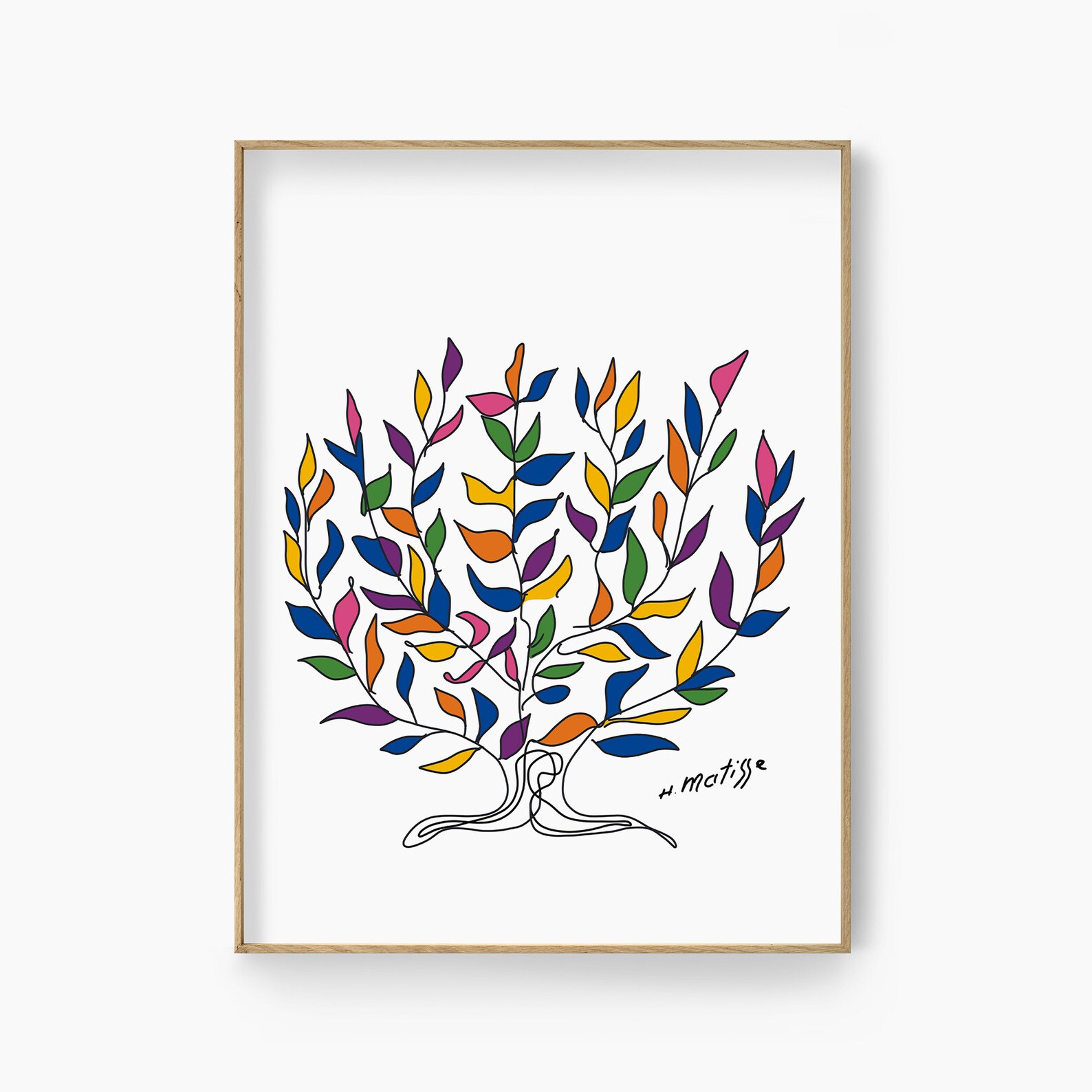Matisse Tree Line Art Colorful Matisse Tree Poster Henri | Etsy