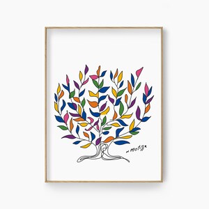 Matisse Tree Line Art Colorful Matisse Tree Poster Henri | Etsy
