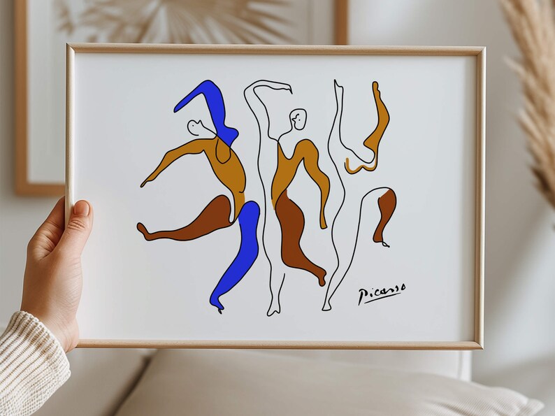 Picasso Abstract Dancers Art Print - Colorful Rhythmic Figure Line ...