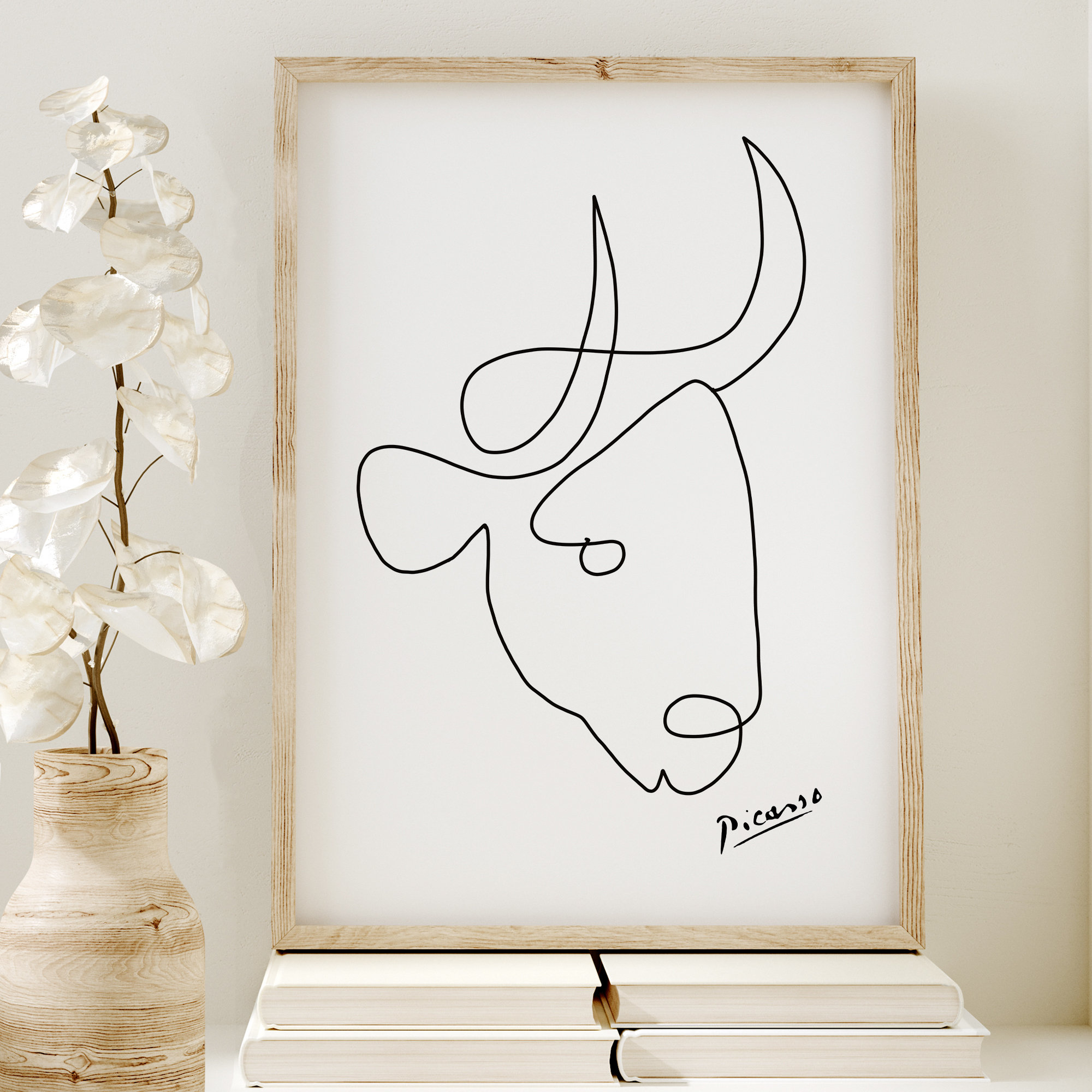 Picasso Bull Head Drawing Abstract Picasso Bull Print | Etsy