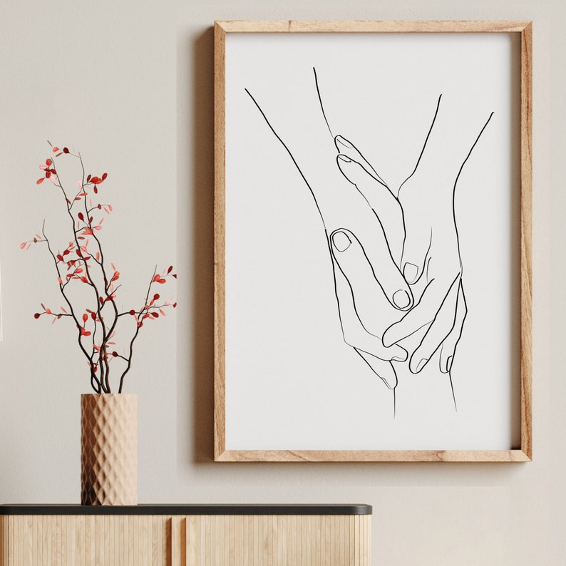 Woman Hands Print Hands Line Art Printable Abstract Hands | Etsy