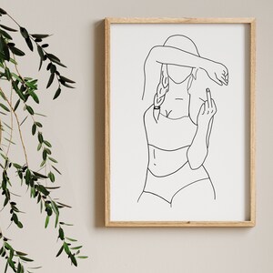 Middle Finger Line Art Print Feminist Wall Art Print Hand - Etsy