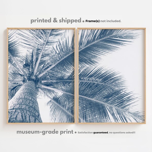 Blue Palm Print - Etsy