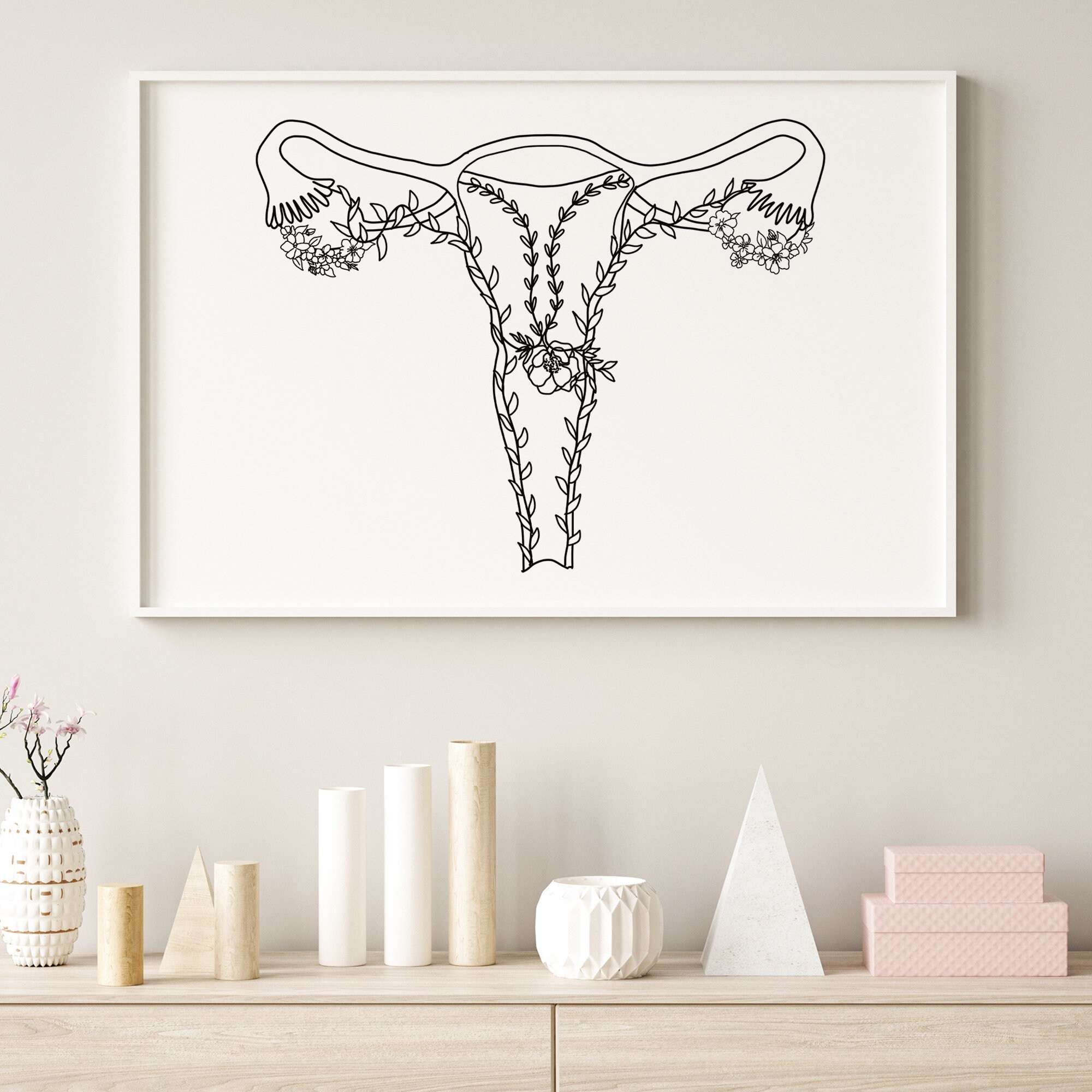 Floral Uterus Art Print Woman Anatomy Poster Obgyn Residency - Etsy