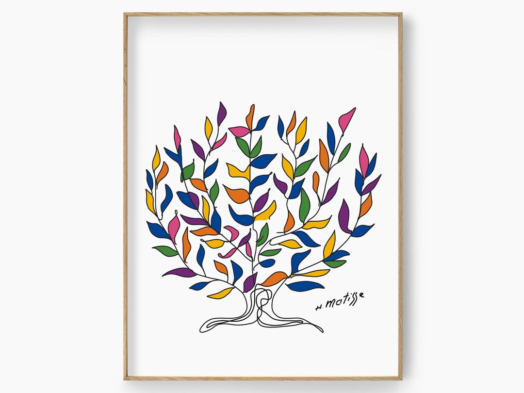 Matisse Tree Line Art, Colorful Matisse Tree Poster, Henri Matisse ...