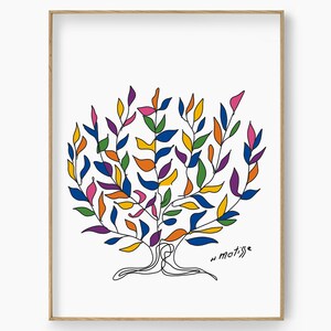 Matisse Tree Line Art, Colorful Matisse Tree Poster, Henri Matisse ...
