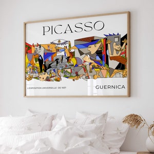 Pablo Picasso Guernica Poster, Colorful Picasso Art, One Line Drawing ...