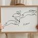 Minimalist Picasso Rabbit Line Drawing, Cubism Rabbit Line Art, Picasso ...