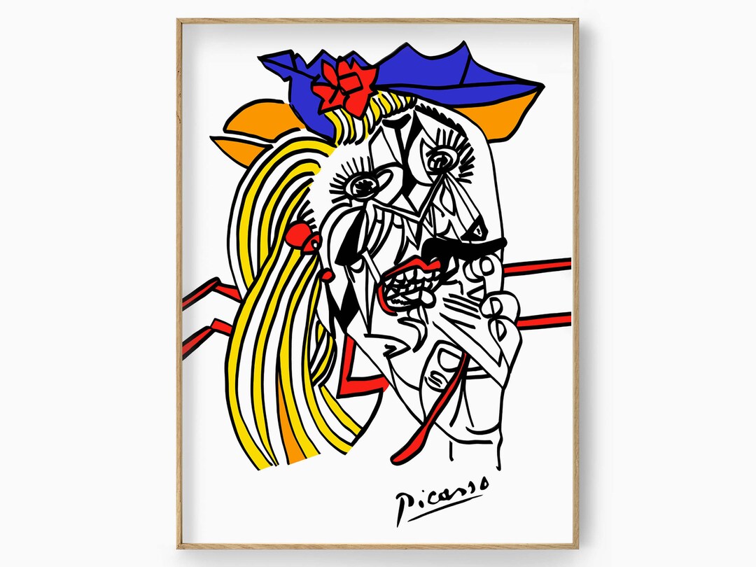 Picasso Abstract Woman Poster, Colorful Picasso Painting, the Weeping ...
