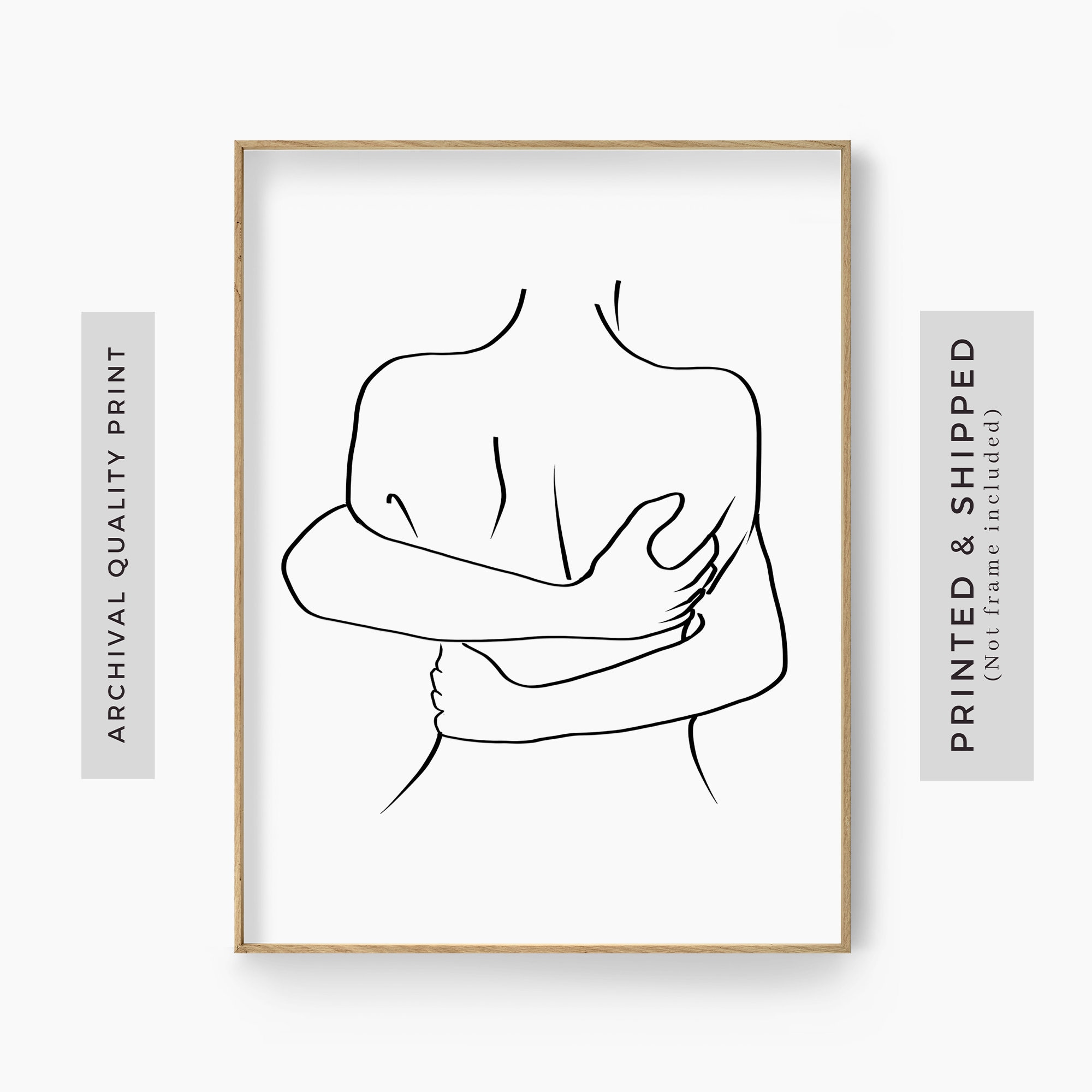 Hugging Couple Line Art Print Minimalist Female Line Drawing Etsy