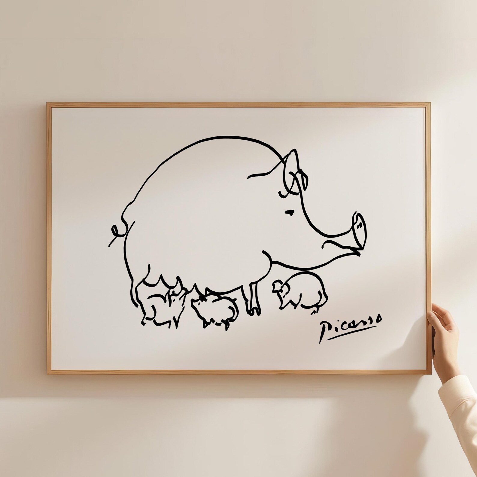 Picasso Pig & Piglets Print: Minimalist Nursery Wall Art - Etsy