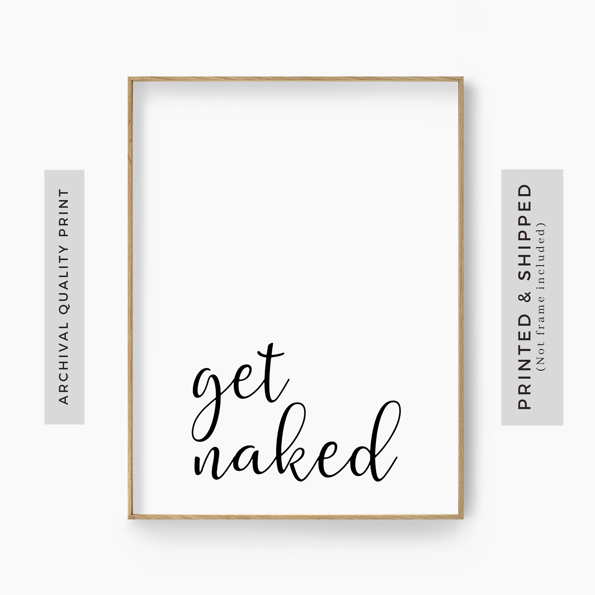 Get Naked Art Print Bathroom Wall Art Funny Bathroom Print Etsy