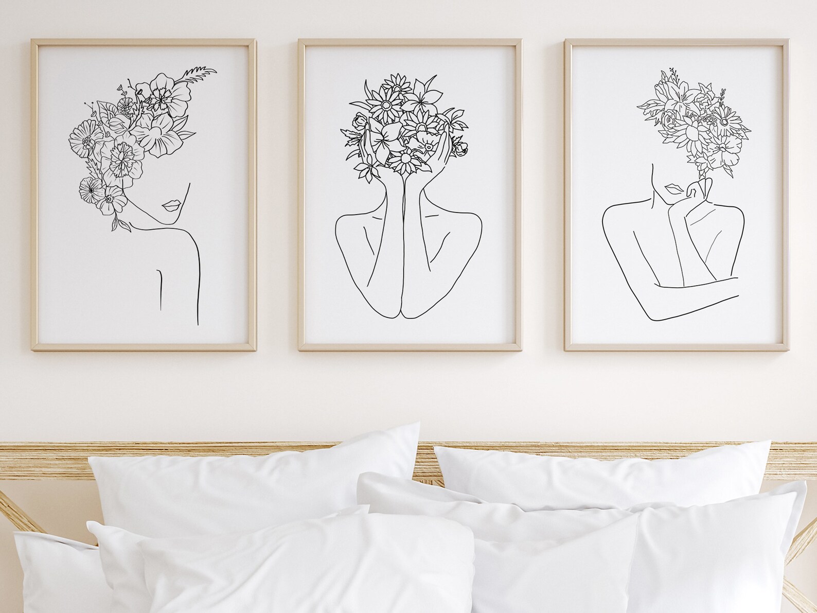 Floral Woman Line Art Abstract Woman Art Print Gallery Wall - Etsy