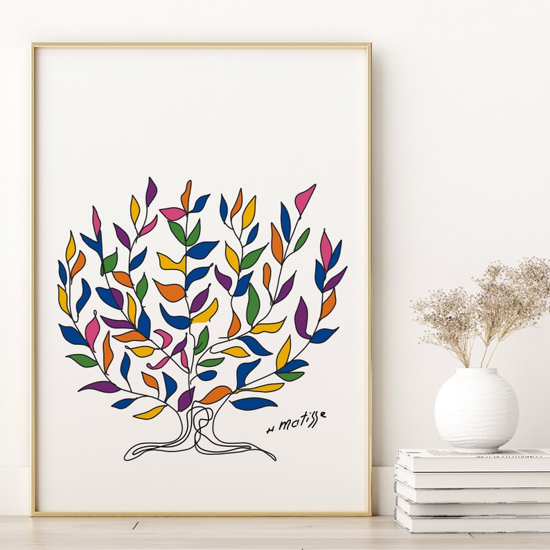 Matisse Tree Line Art Colorful Matisse Tree Poster Henri | Etsy