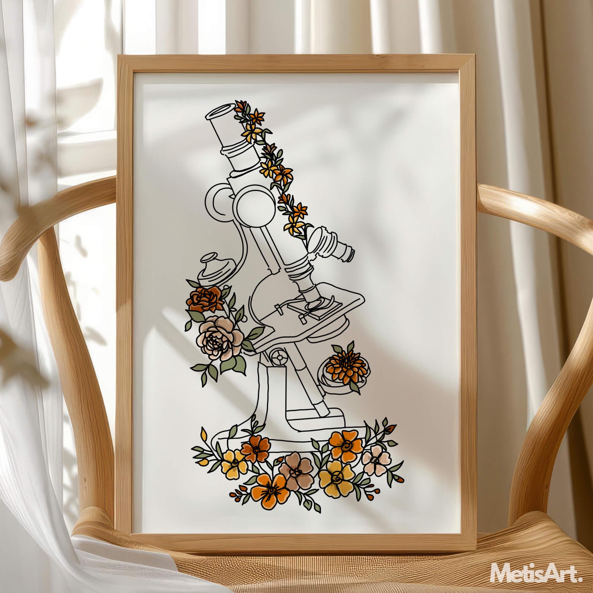 Floral Microscope Art Print: Pathology Decor (digital Download) - Etsy