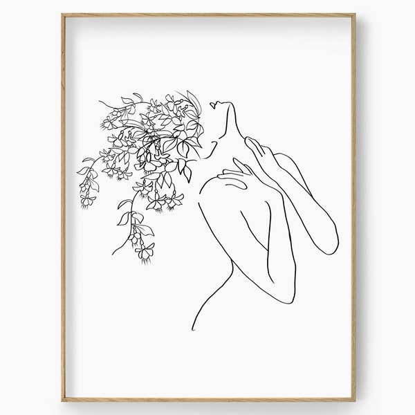 Line Drawing Woman - Etsy