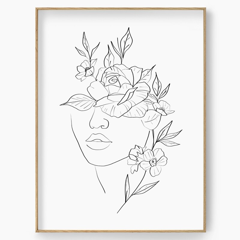 Line Drawing Woman - Etsy