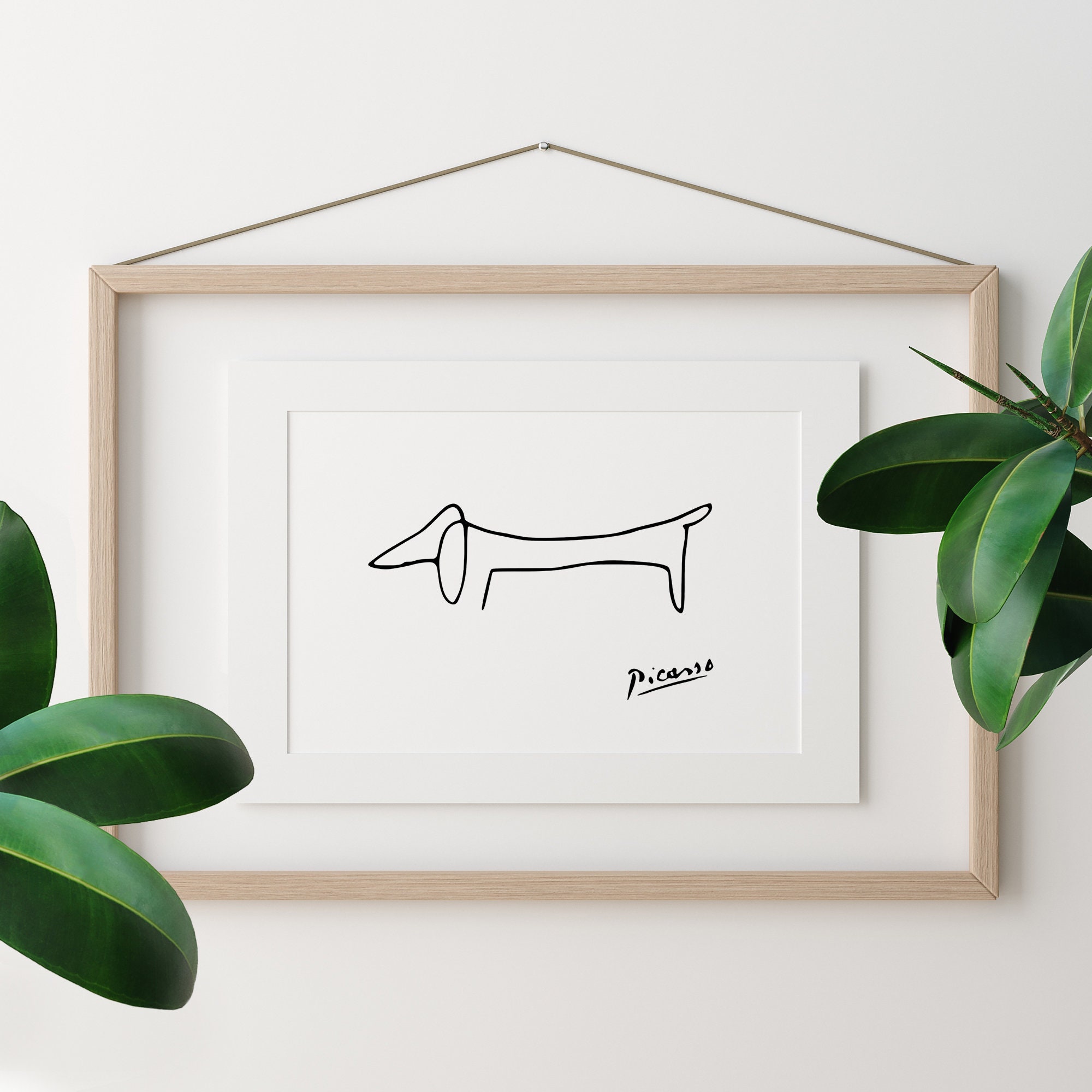 Picasso Dog Print Picasso Animal Art Picasso Line Drawing | Etsy