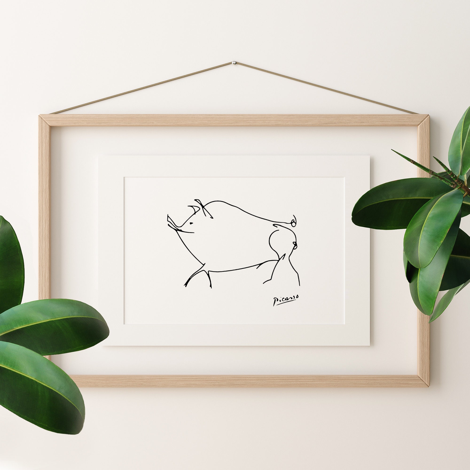 Picasso Pig Line Art Print Pig Line Drawing Picasso Animal - Etsy