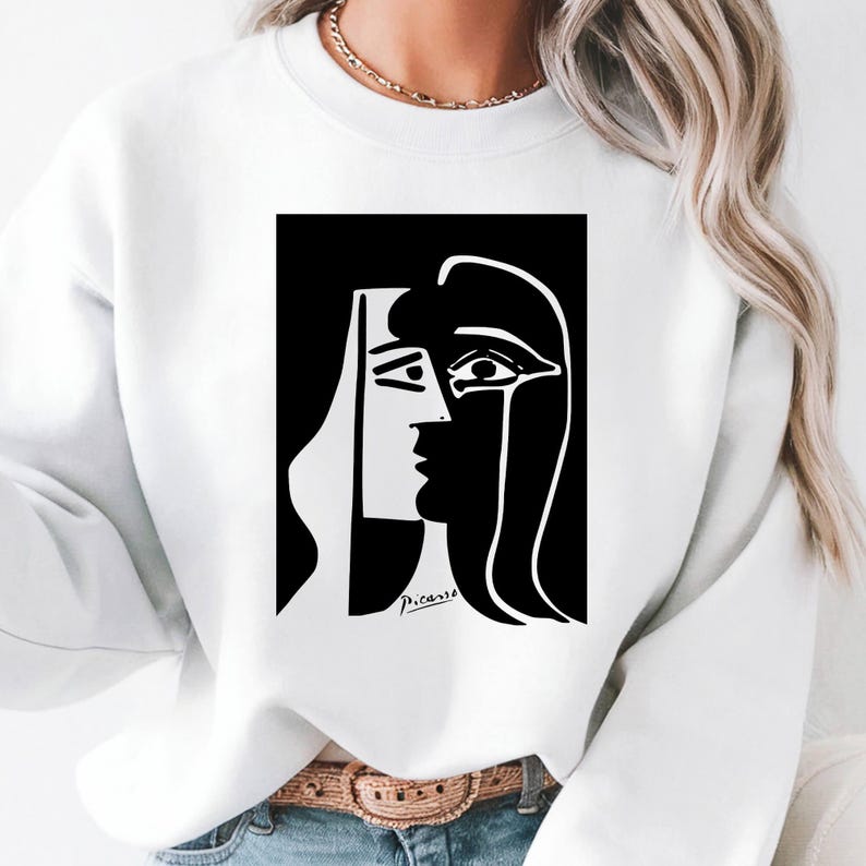 Picasso Style Cubist Face Sweatshirt: Abstract Art Wearable Masterpiece ...