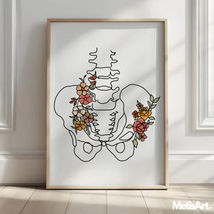 Floral Pelvic Anatomy Print: Feminine Botanical Wall Art - Etsy