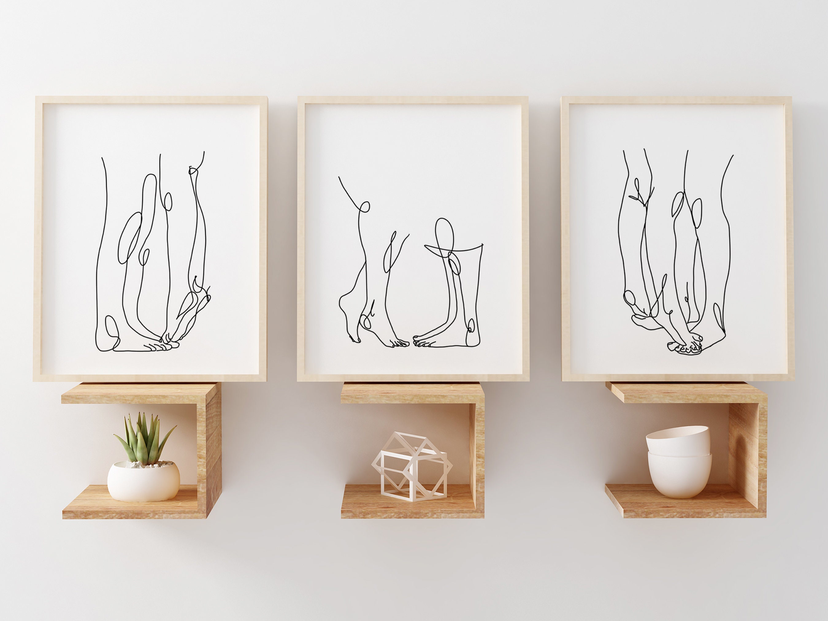 Couple Feet Line Art Romantic Couple Feet Print Bedroom Wall - Etsy