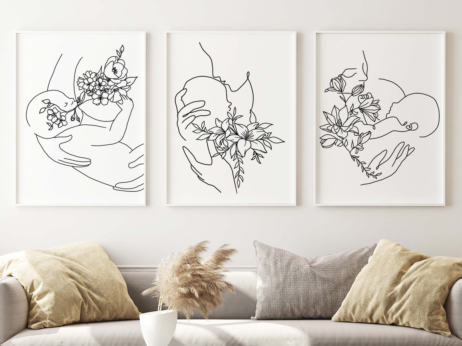 Floral Breastfeeding Art Print: Midwife Office Nursery Decor - Etsy